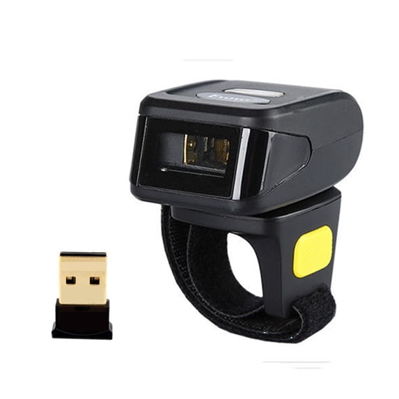1D Barcode Scanner Bluetooth Ring Wireless Mini Finger Barcode Reader ...
