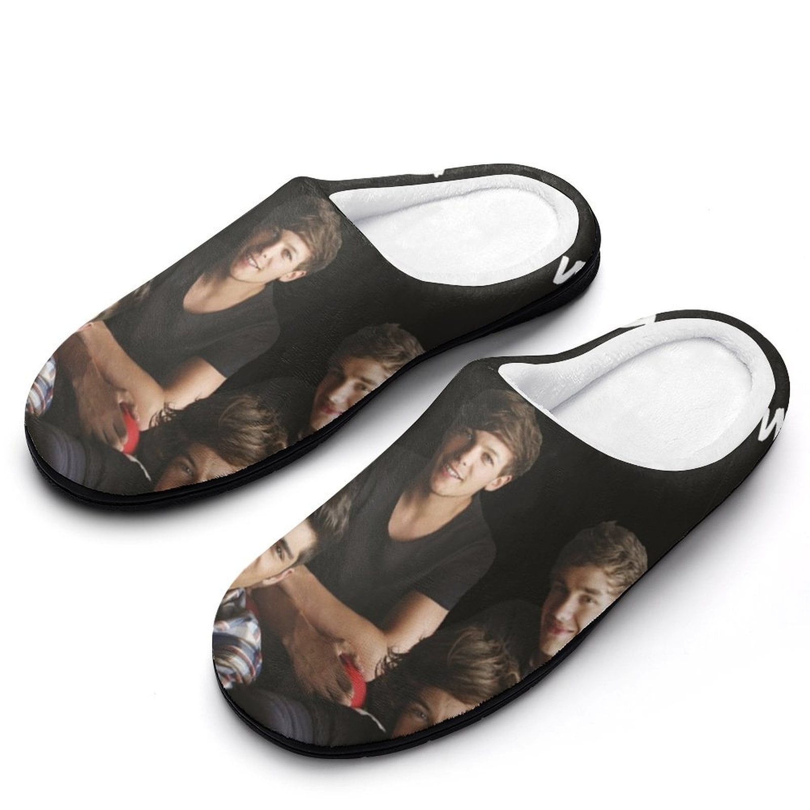1D One Direction Womens Slippers Anti-slip Fluffy Fuzzy House Slippers ...