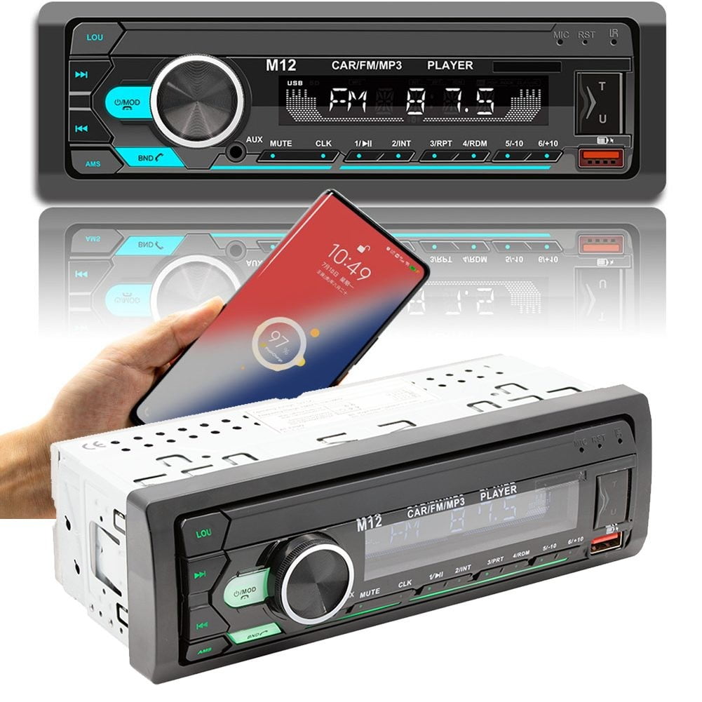 1Din 12V Car Radio Stereo Dual USB Colorful Lights Multimedia Car Radio ...