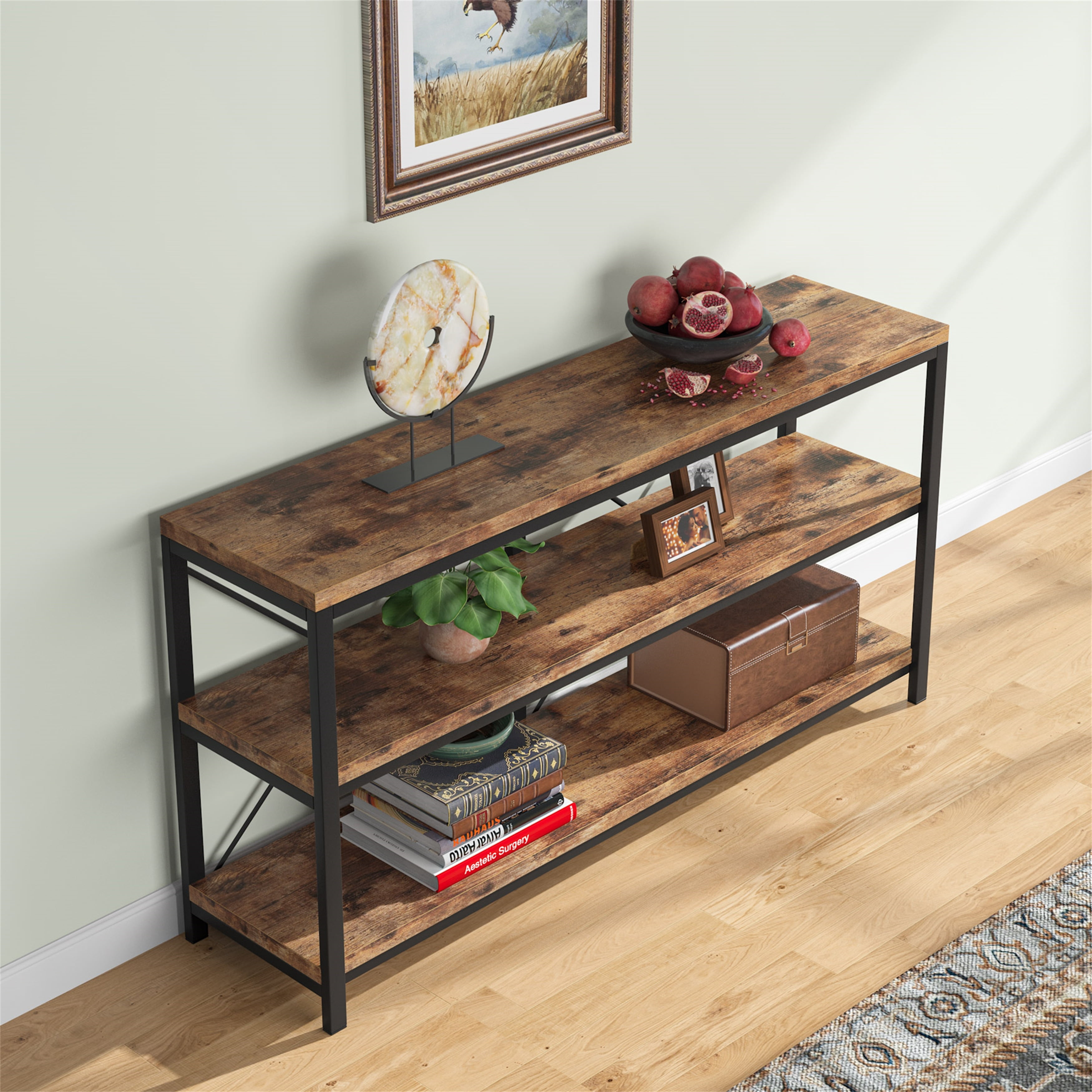 1Easylife 3 Tiers Console Table TV Stand with Storage Shelves,Sofa ...
