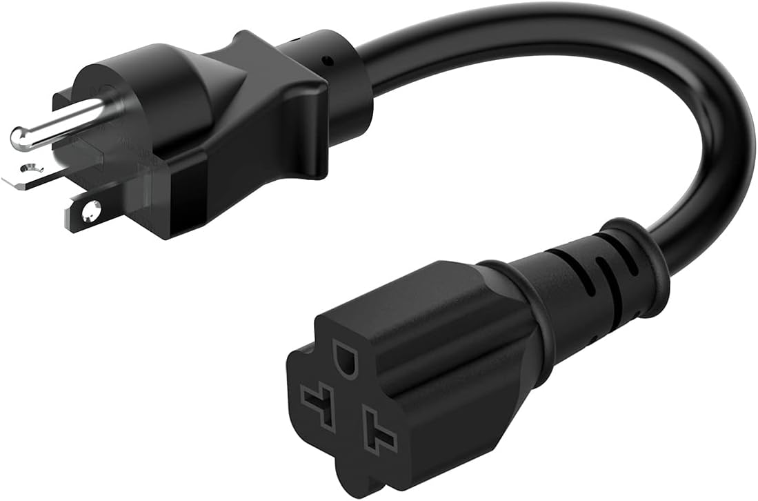 1Ft Nema 5-20P Extension Cord-12AWG 20Amp Heavy Duty Extension Power-Cable,Nema 5-20P to 5-15R ...