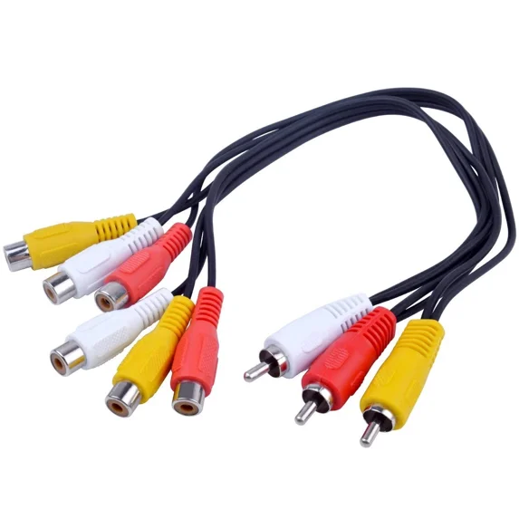 1Ft Rca Male To Female Av Cable 3 Rca To 6 Rca Multicolored Audio Video ...