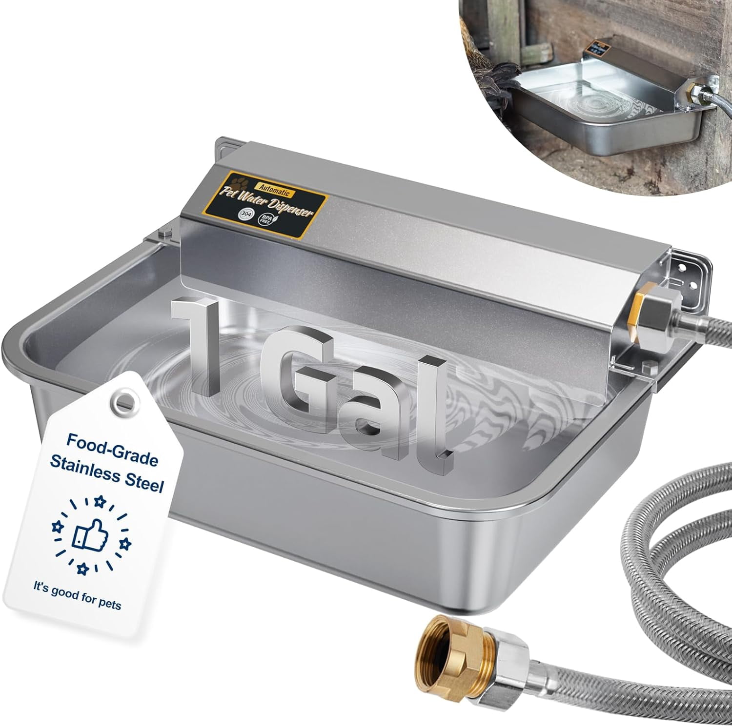 1Gal/3.8L Automatic Water Dispenser for Dogs, Patented Automatic Dog ...