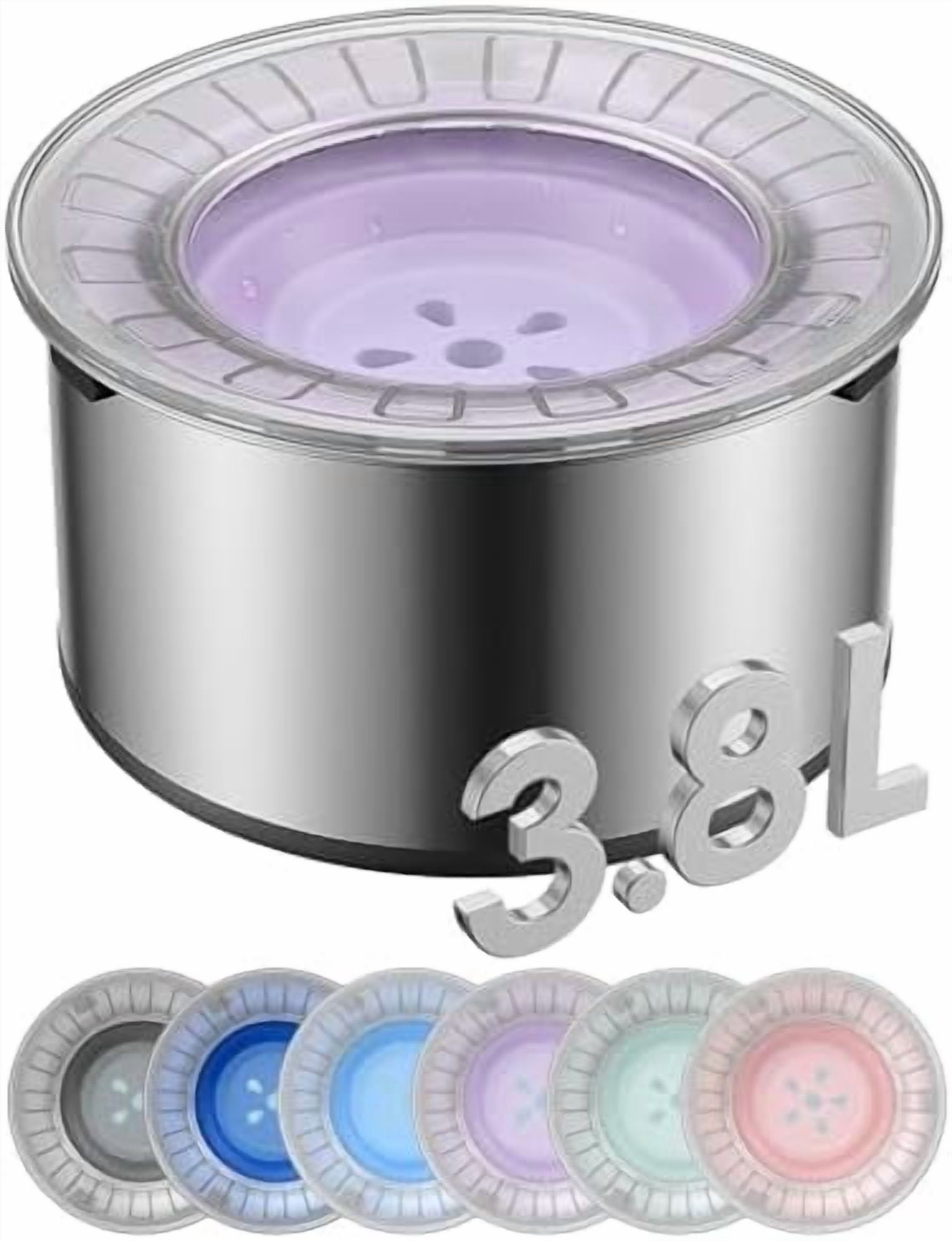 1Gallon Large Dog Water Bowl No Spill, [Anti Digging Lid & Rubber ...