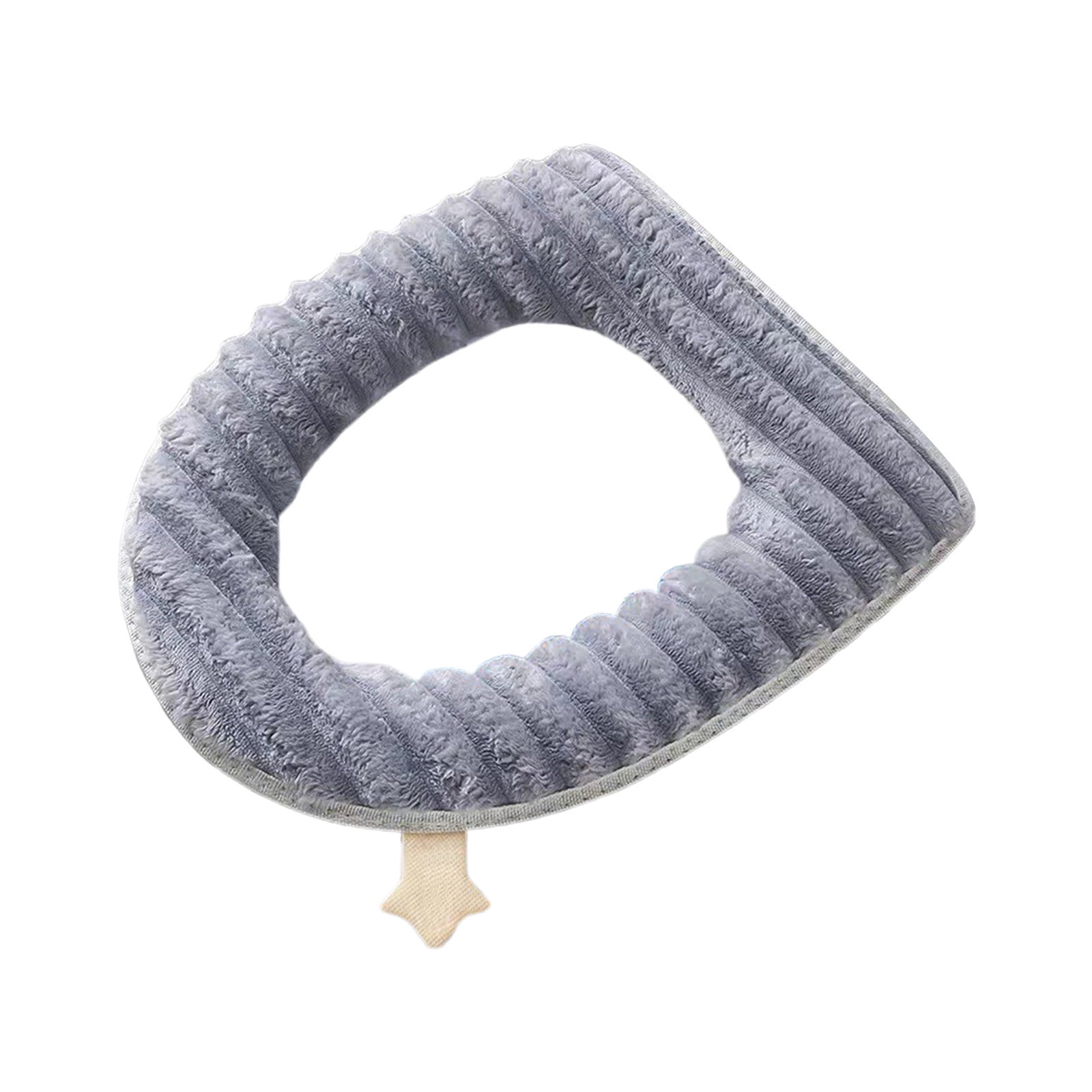 1Grey Plush Toilet Seat Cover With Handle, Zipper And Hook-And-Loop ...