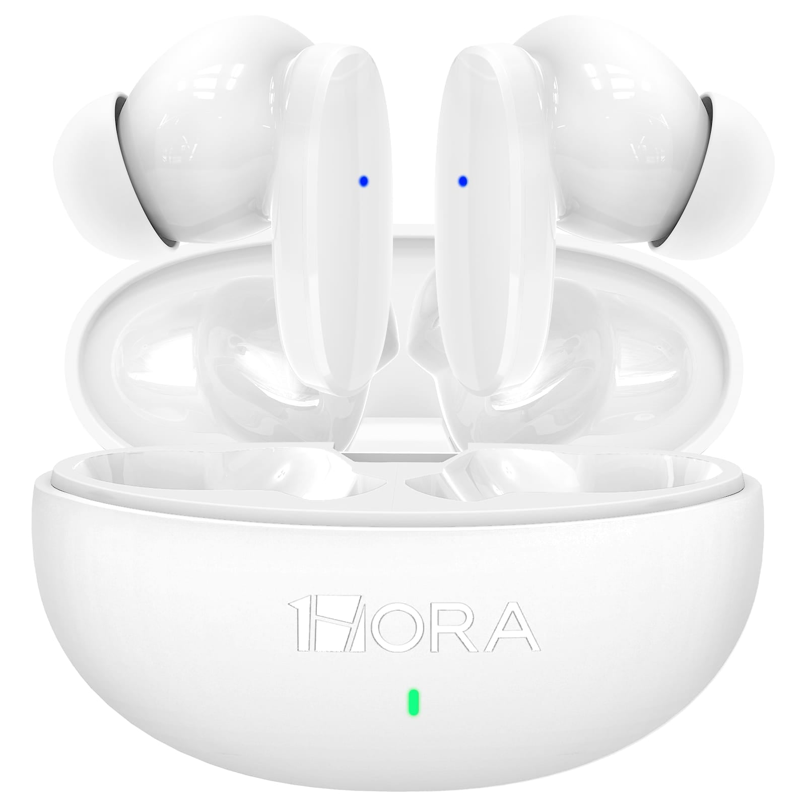 1HORA AUT205 White Wireless Bluetooth Earbuds with Charging Cable, Case ...