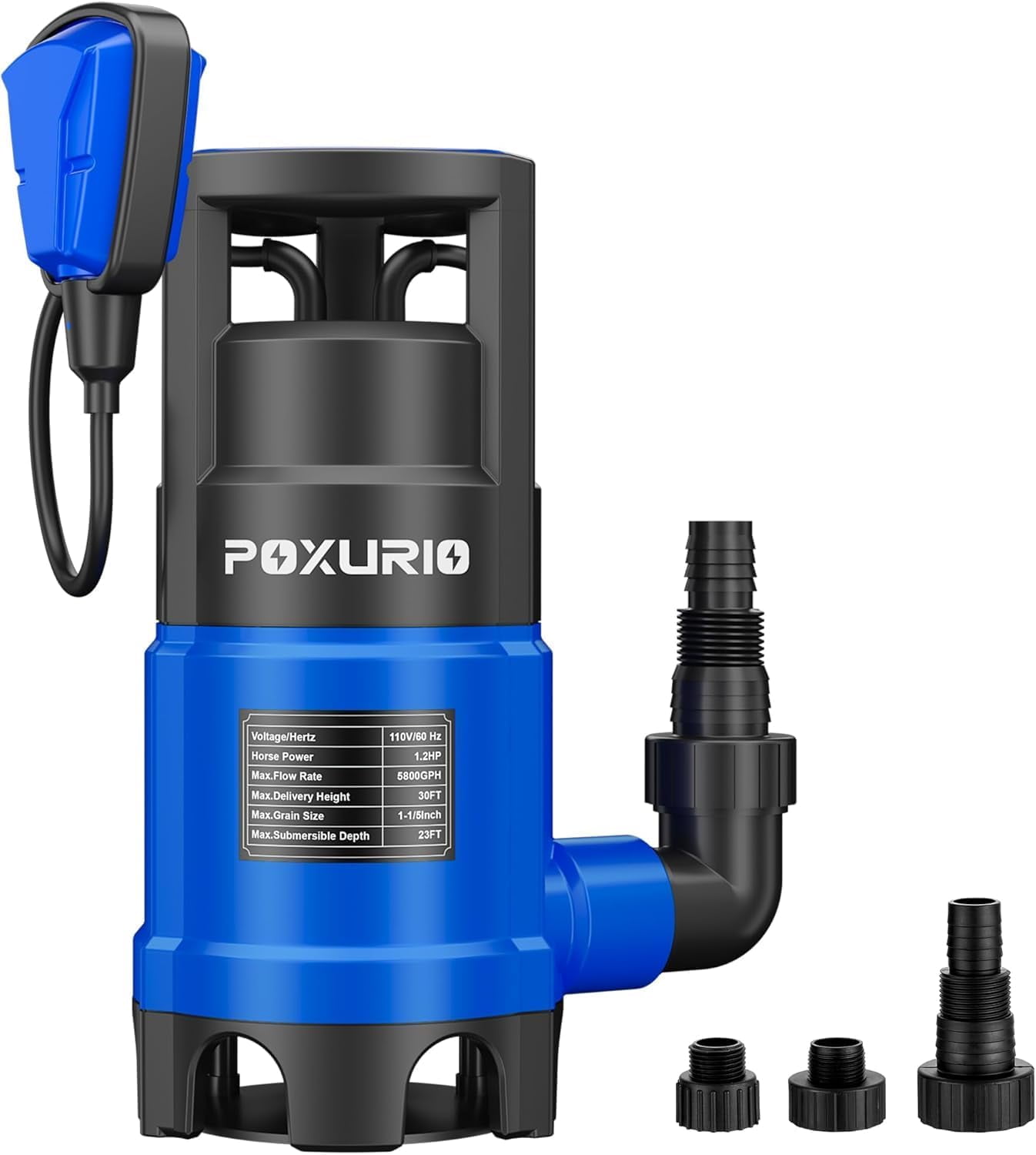 1HP Submersible Sump Pump, 5000GPH High-Capacity Water Pump with ...