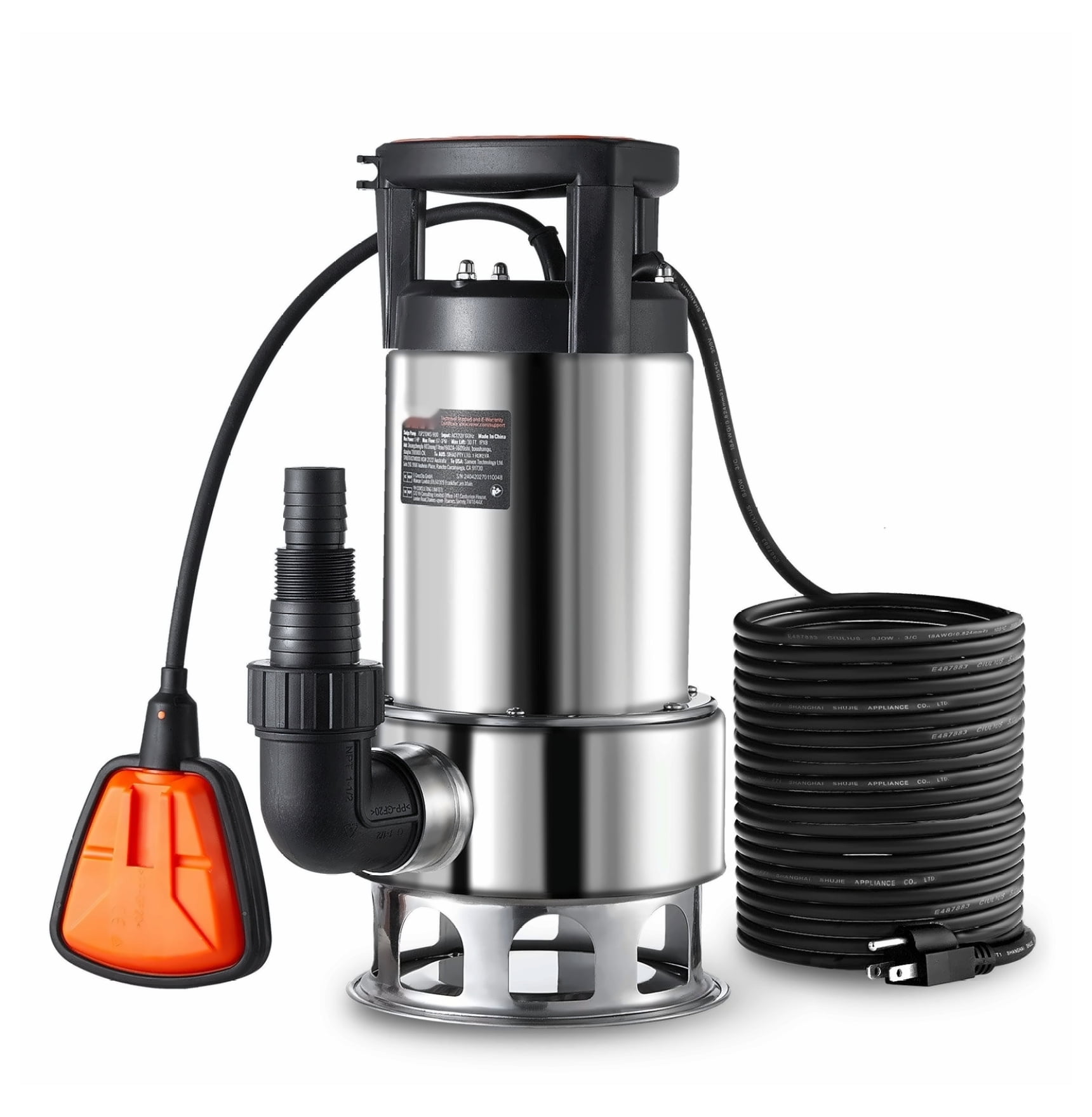 1HP Sump Pump 4020 GPH, 30FT Lift Submersible Sludge Pump, Automatic ...