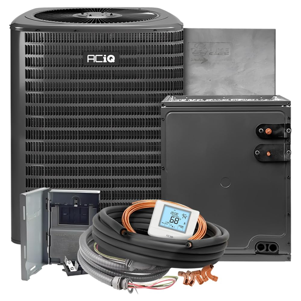 ACiQ 1.5 Ton 13.4+ SEER2 Central AC Condenser System and 17.5" Vertical ...