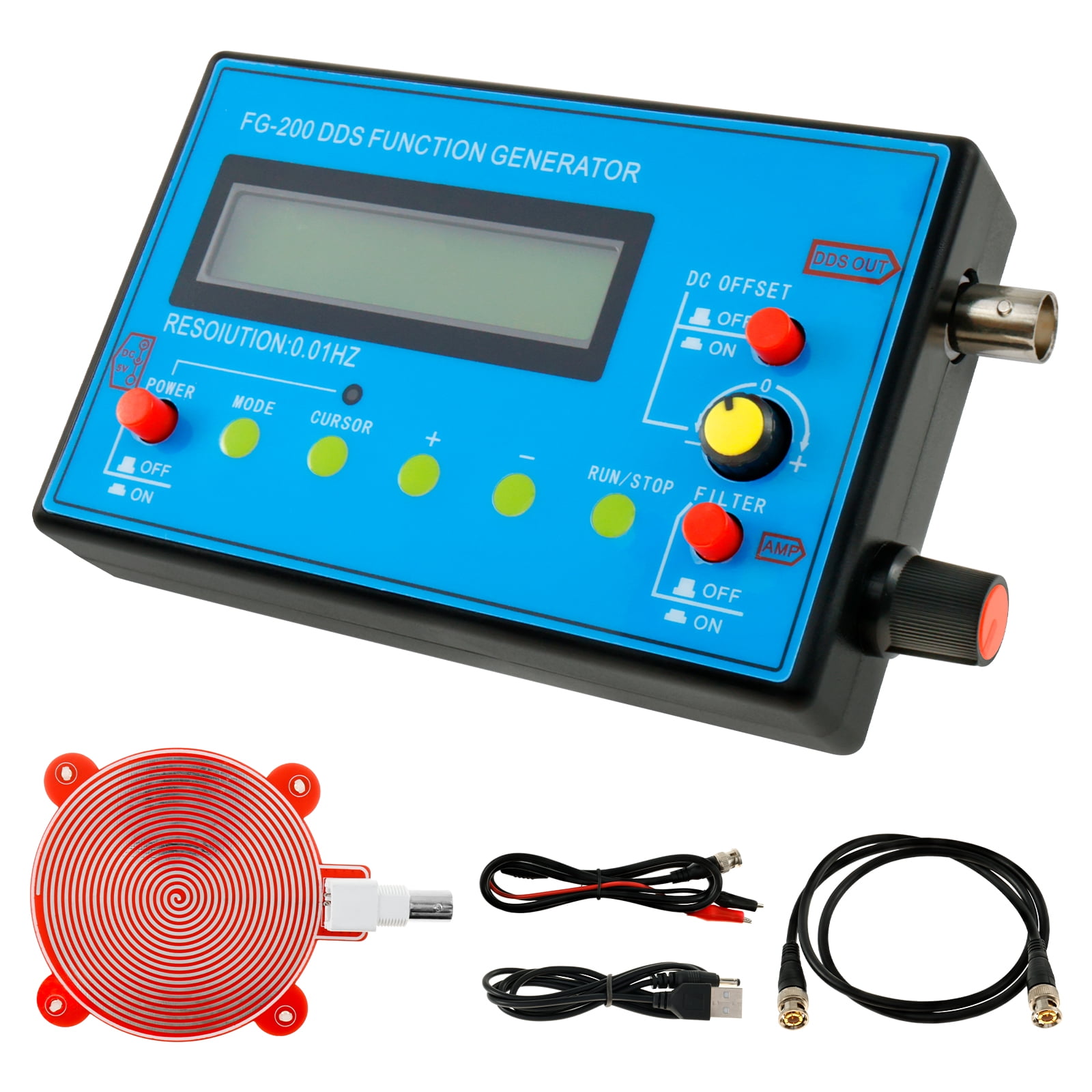 1Hz-500kHz DDS Signal Generator with Schumann Resonator Portable Versatile Waveform Generator ...