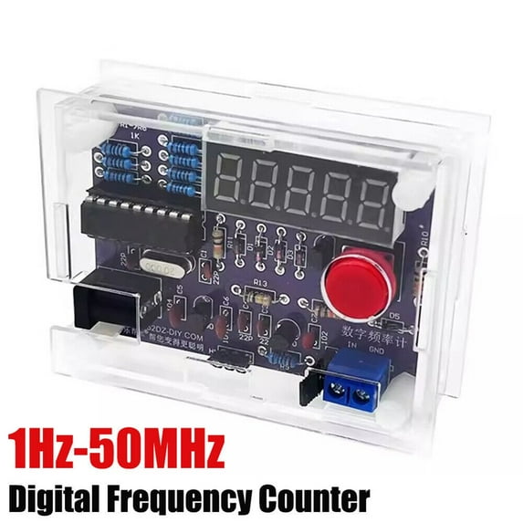 1Hz-50Mhz Diy Frequency Counter Meter Oscillator Tester W/ Acrylic ...