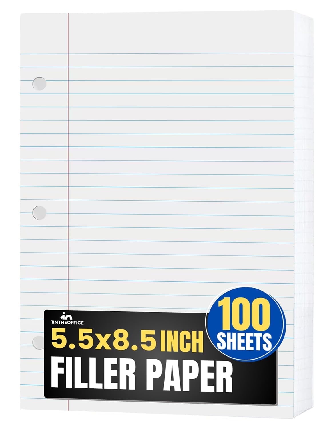 1InTheOffice College Ruled Filler Paper 5.5 x 8.5 Mini Binder Filler ...
