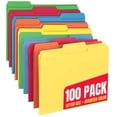 1InTheOffice Colored File Folders, Top-Tab File Folders, 3 Tab, 5 ...