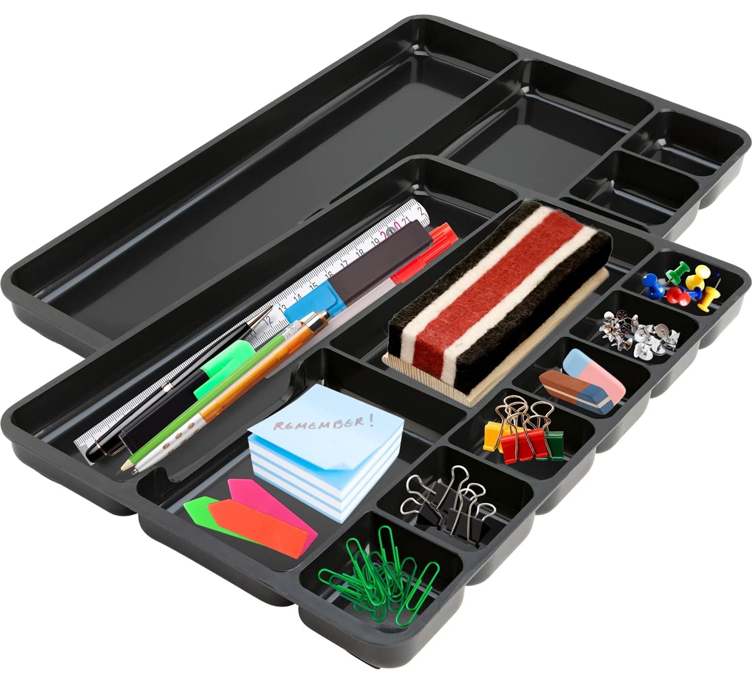 1InTheOffice Desk Drawer Organizer 9-compartment Drawer Tray Organizer ...