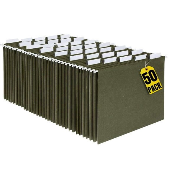 1InTheOffice Green Hanging File Folders Letter Size, Hanging Organizer ...