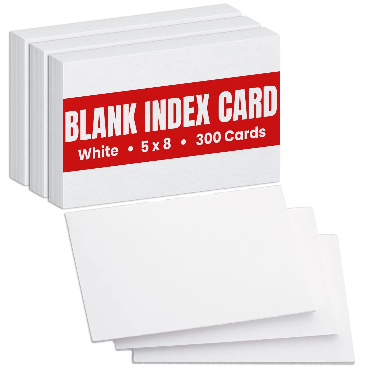 1InTheOffice Index Cards 5x8 blank, Flash Card, Unruled Note Cards 5x8 ...