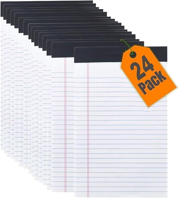 1InTheOffice Jr Legal Pads,Small Legal Notepads, 5" x 8", Narrow Ruled ...