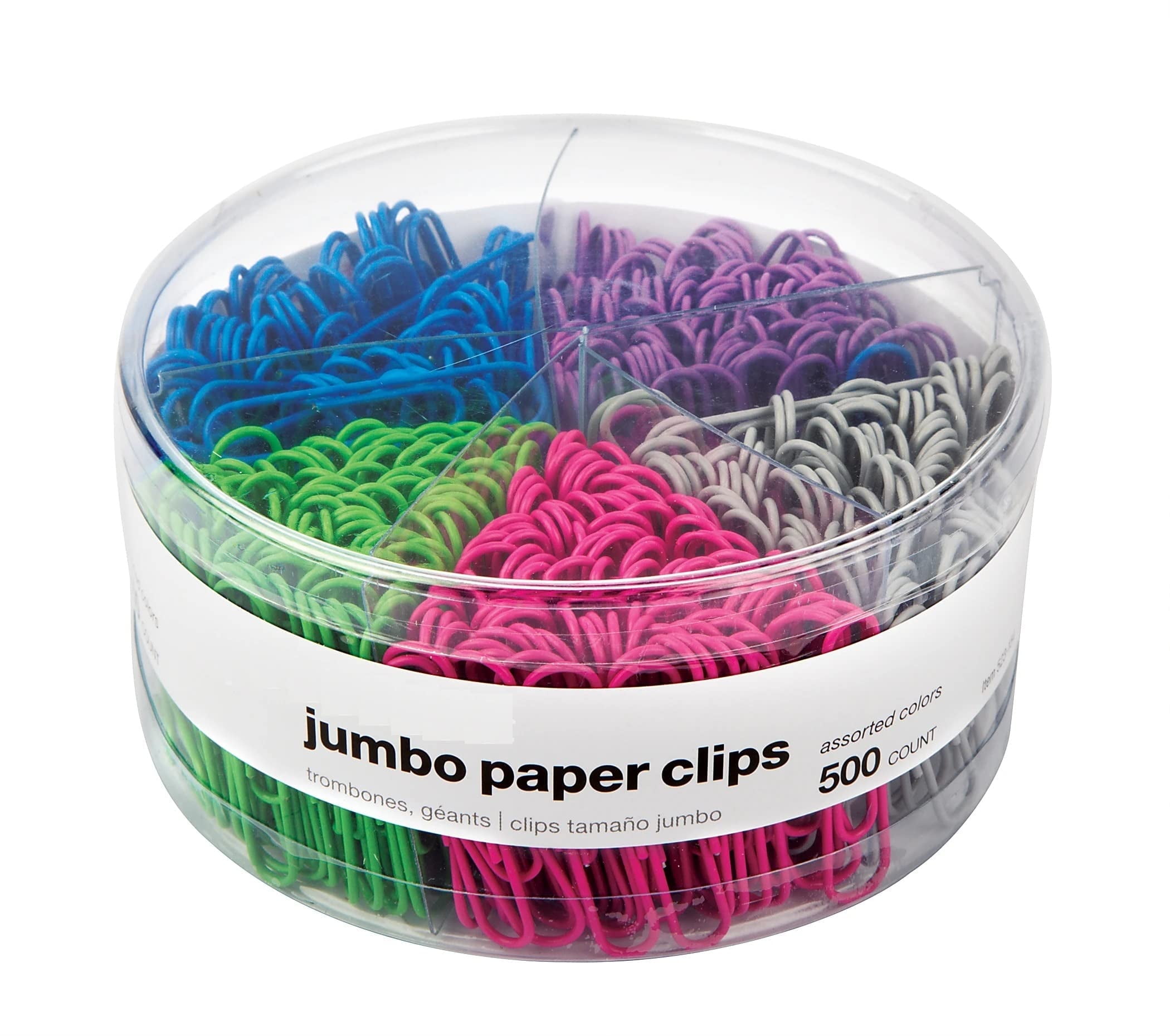 1InTheOffice Jumbo Paper Clips, Non-Skid, Vinyl Coated, Assorted Colors ...