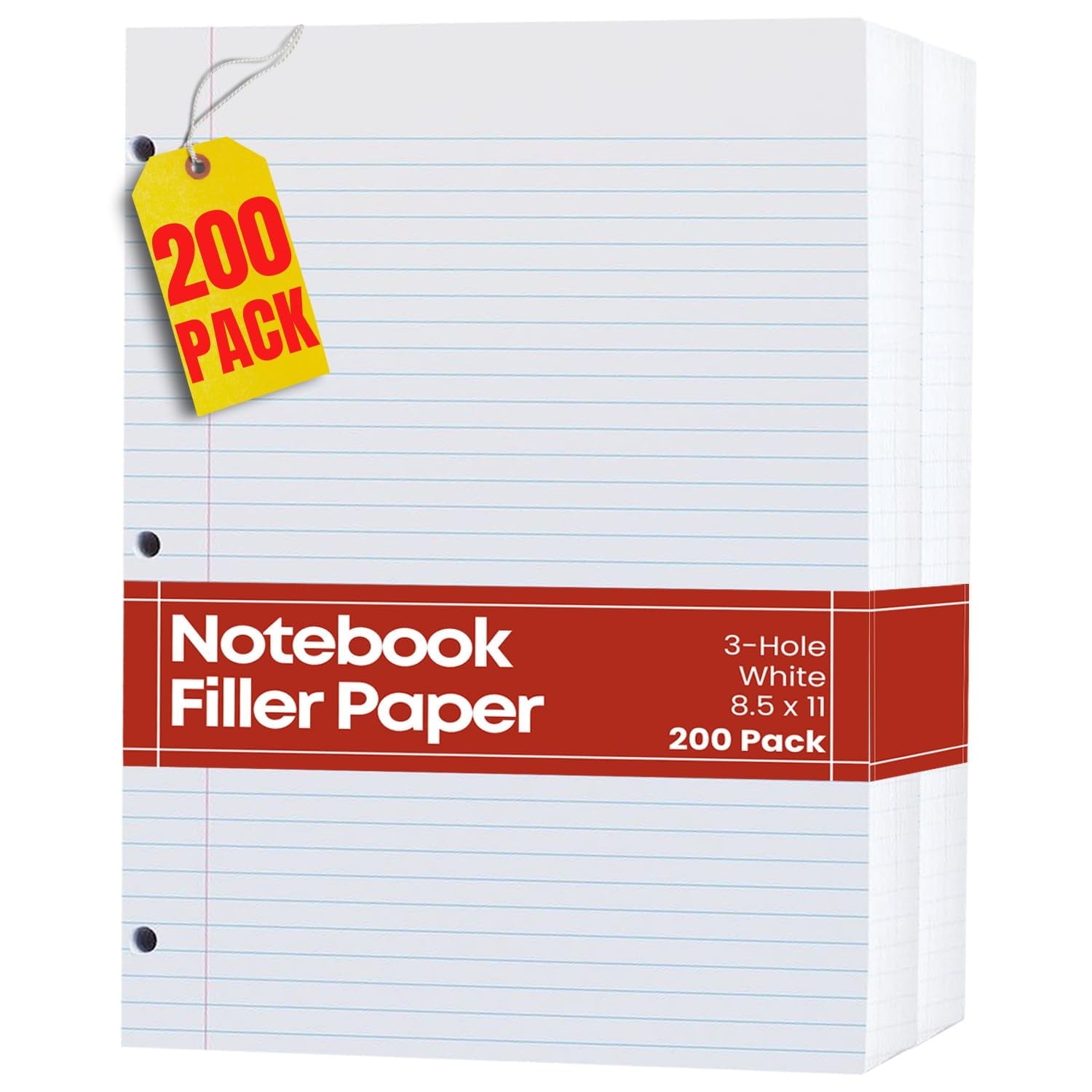 1InTheOffice Loose Leaf Paper College Ruled, Notebook Paper for 3 Ring ...