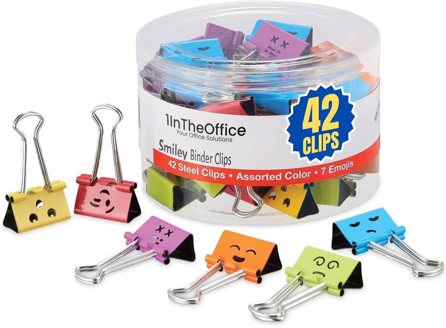 1InTheOffice Medium Binder Clips, Cute Binder Clips, Colored Binder ...