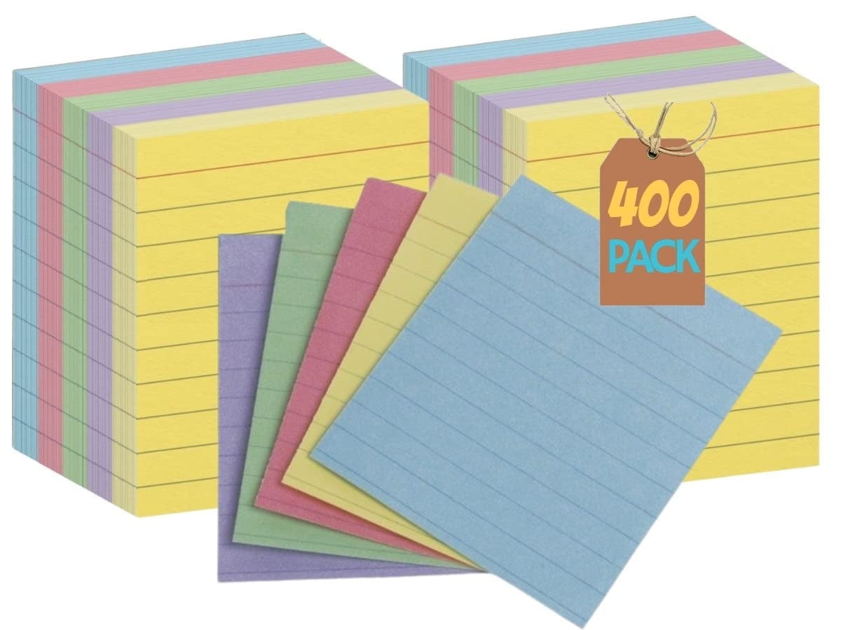 1InTheOffice Mini Index Cards 3x2.5 Ruled, Small Index Cards, Assorted ...
