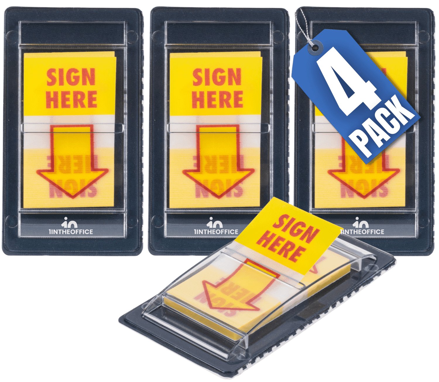 1InTheOffice Sign Here Tabs, 1" Yellow Sign Here Stickers/Flags, 200 ...