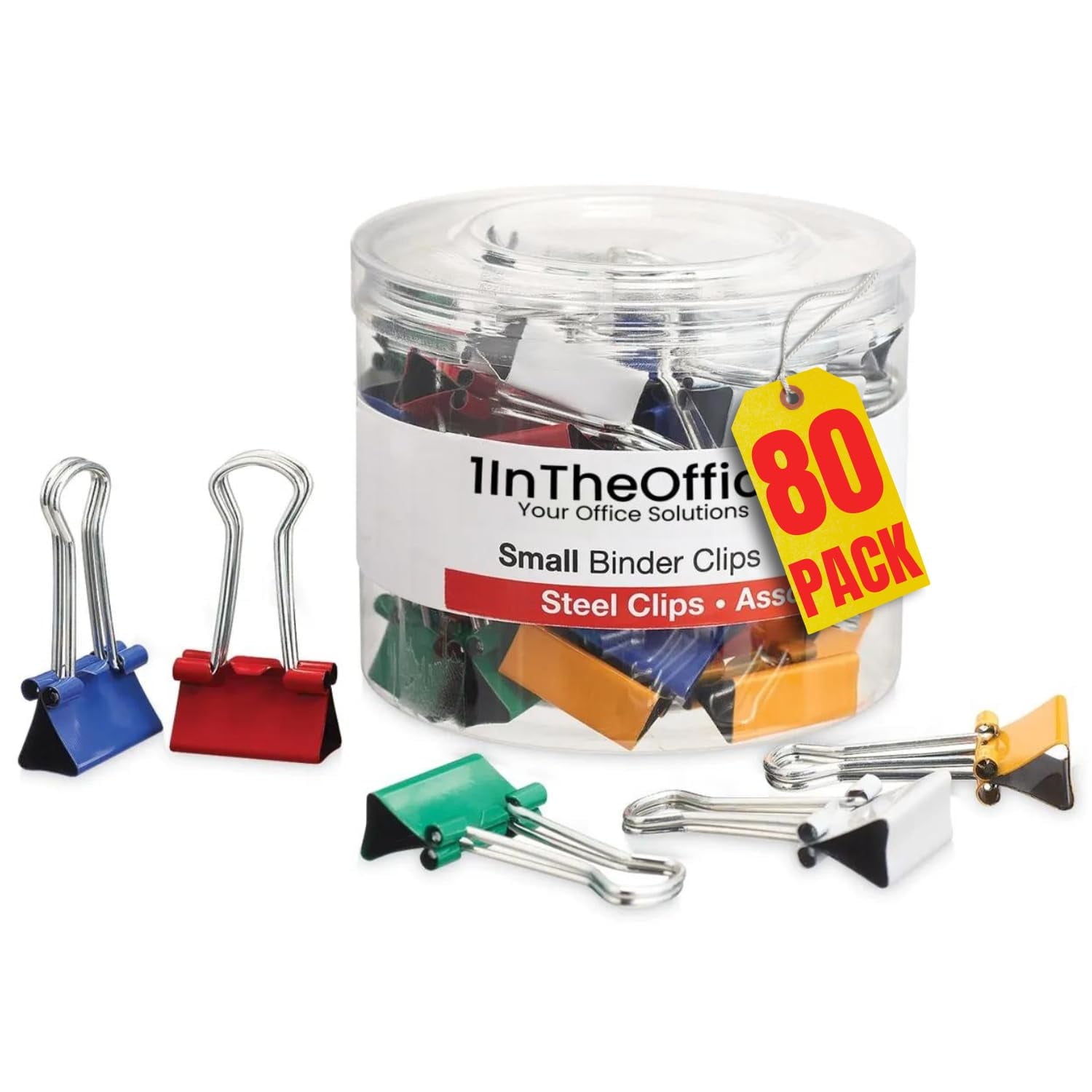 1InTheOffice Small Binder Clips 3/4 Inch, Mini paper Binder Clips ...