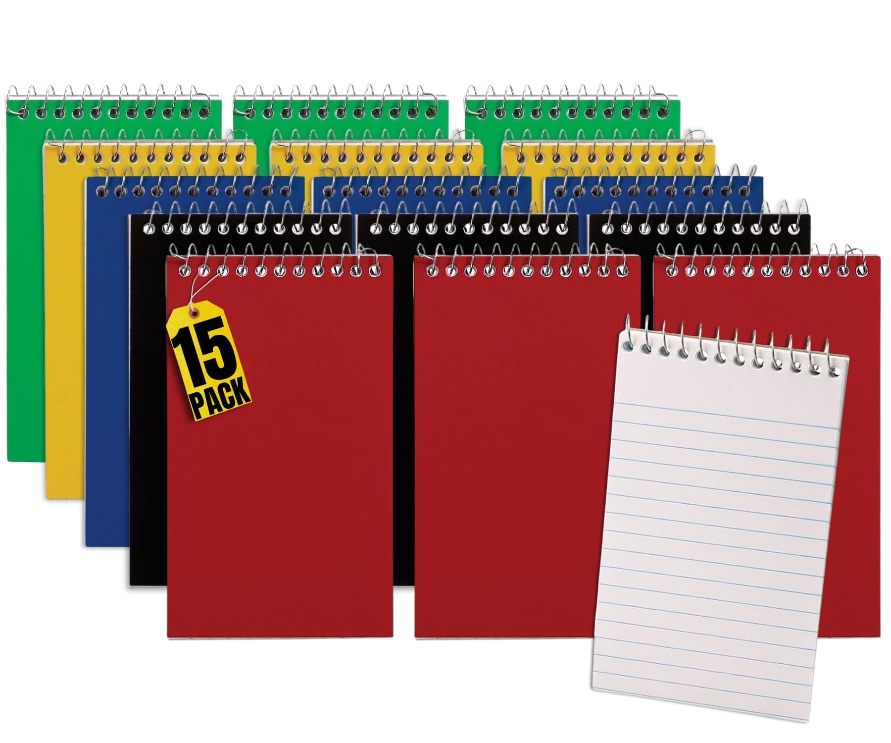 1InTheOffice Wirebound Memo Pads, 4" x 6", College, Assorted, 50 Sheets ...