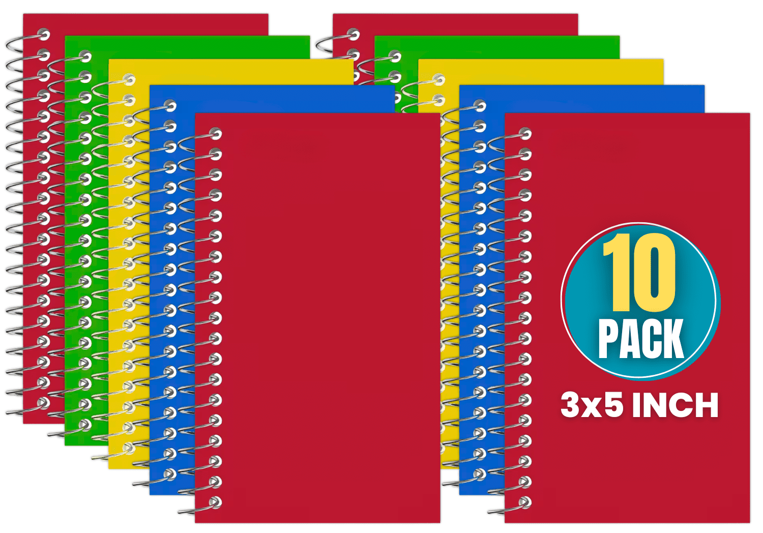 1InTheOffice Wirebound Spiral Memo Books, Memo Pads, 3" x 5", College ...