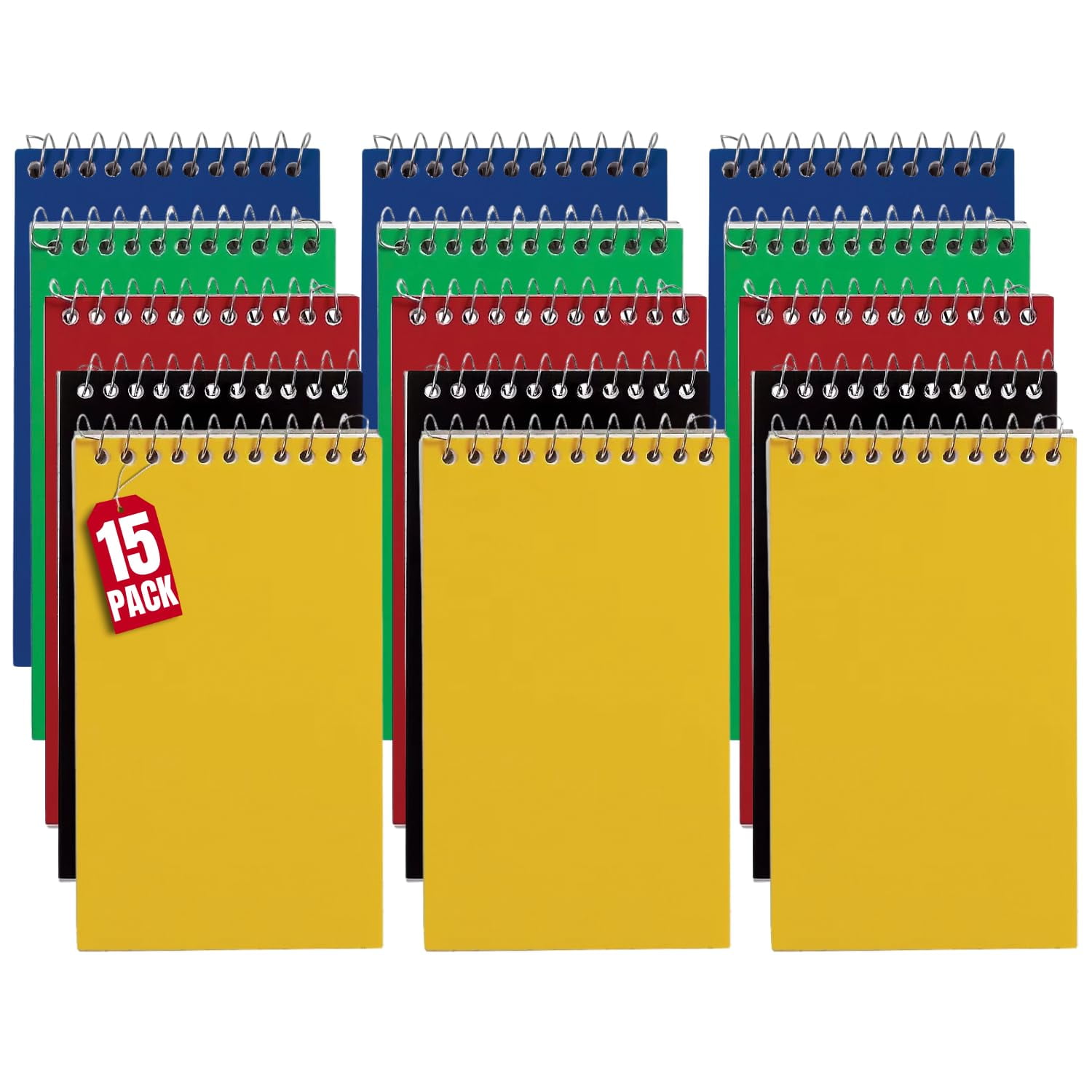 1InTheOffice Wirebound Spiral Memo Books, Memo Pads, 3" x 5", College ...