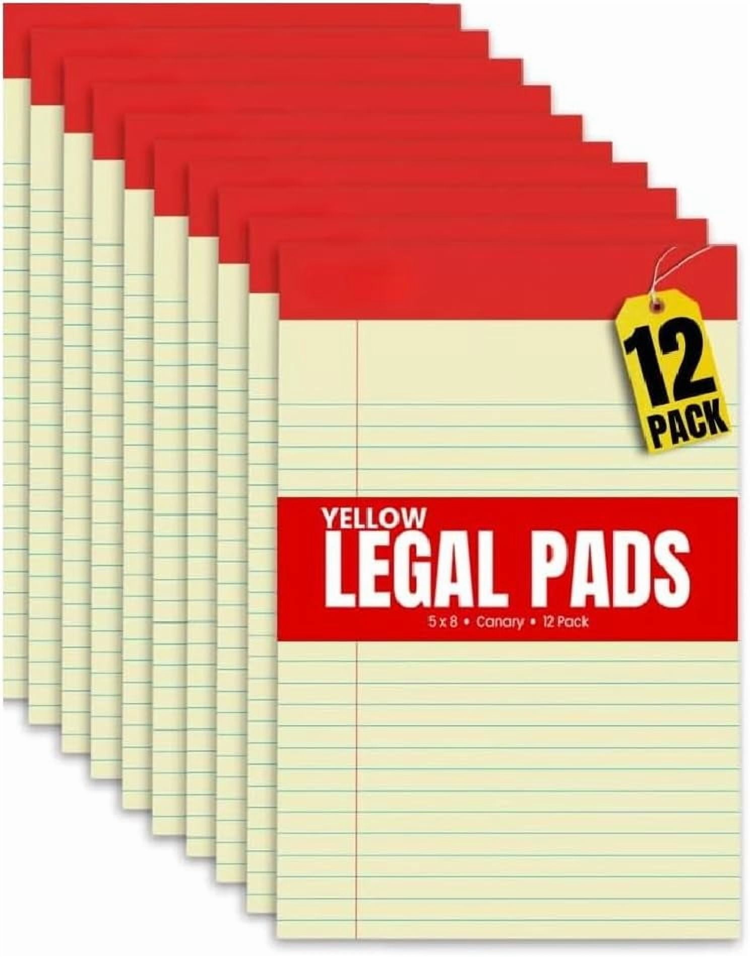 1InTheOffice Yellow Legal Pads 5x8, Notepad Narrow Ruled, Canary, 50 ...