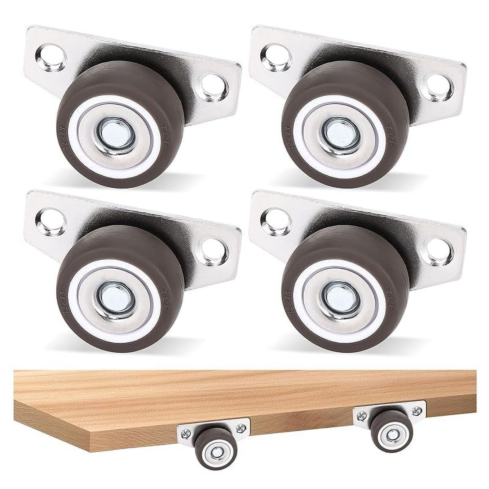 1Inch 8Pcs Mini Low Profile Casters, Small Side Mount Drawer Caster ...