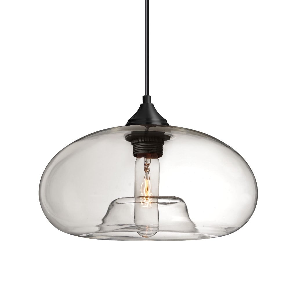 1JT-BANACL-BK-Besa Lighting-Bana-One Light Cord Pendant with Flat ...