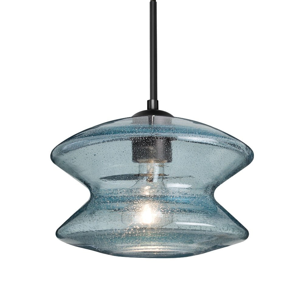 1JT-ZENBL-BK Besa Lighting Zen - 1 Light Cord Pendant-Black Finish-Blue ...
