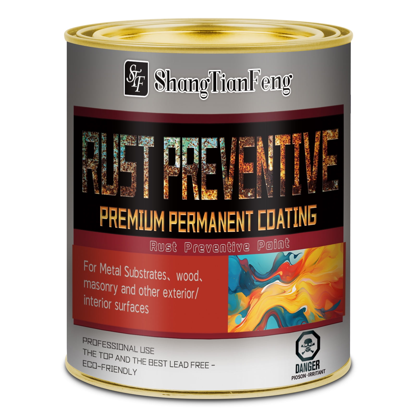 1KG Black Rust Preventive Paint, Stop Rust and Corrosion Permanently ...
