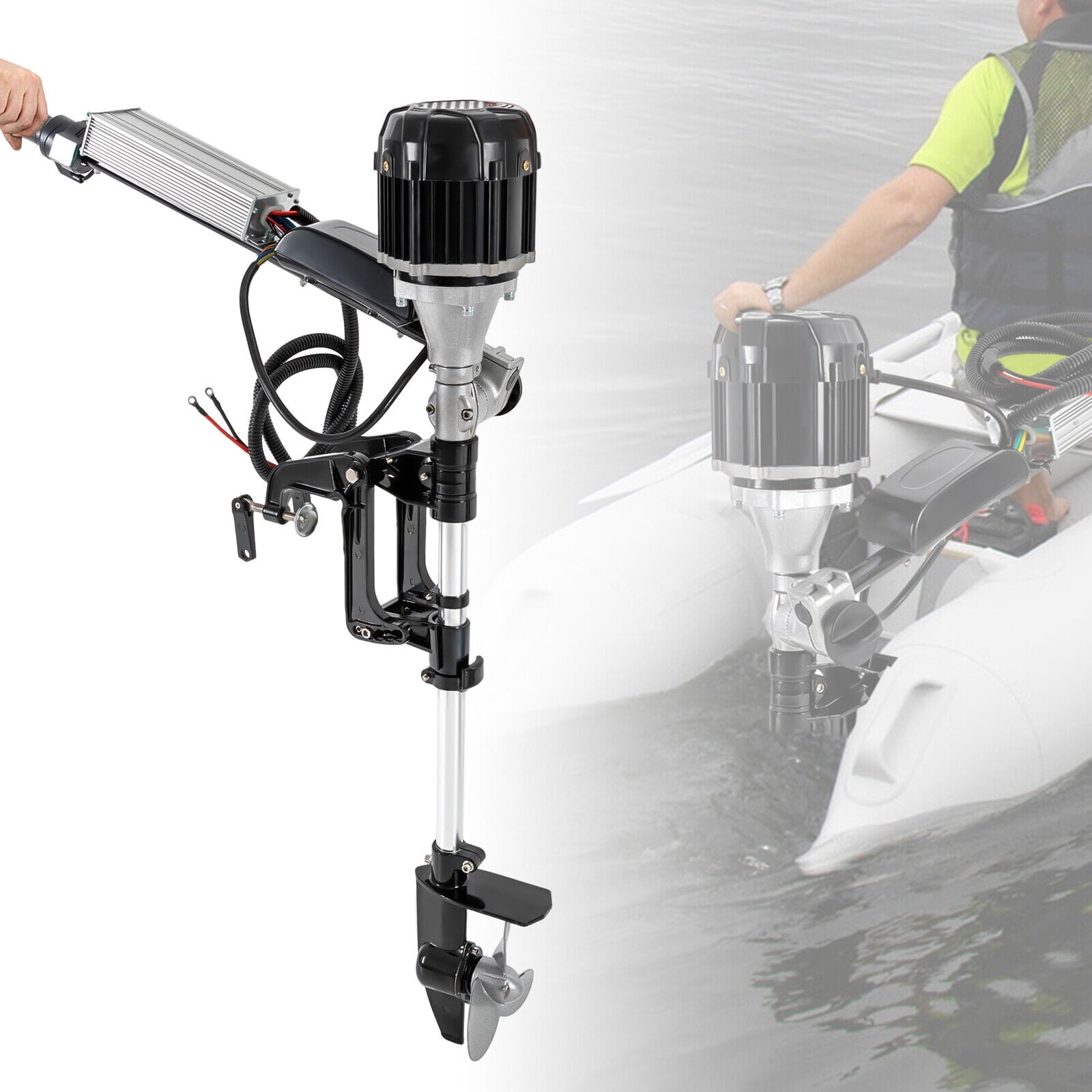 1KW Marine Electric Outboard Motor 48V Fishing Boat Engine Brushless Trolling Outboard Motor ...