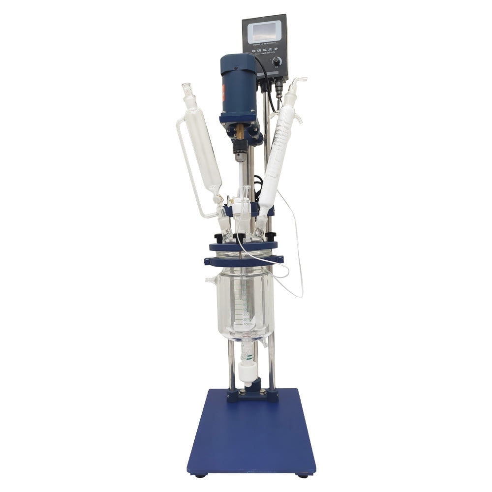 1L Chemical Lab Jacketed Glass Reactor Double-layer Glass Reaction ...