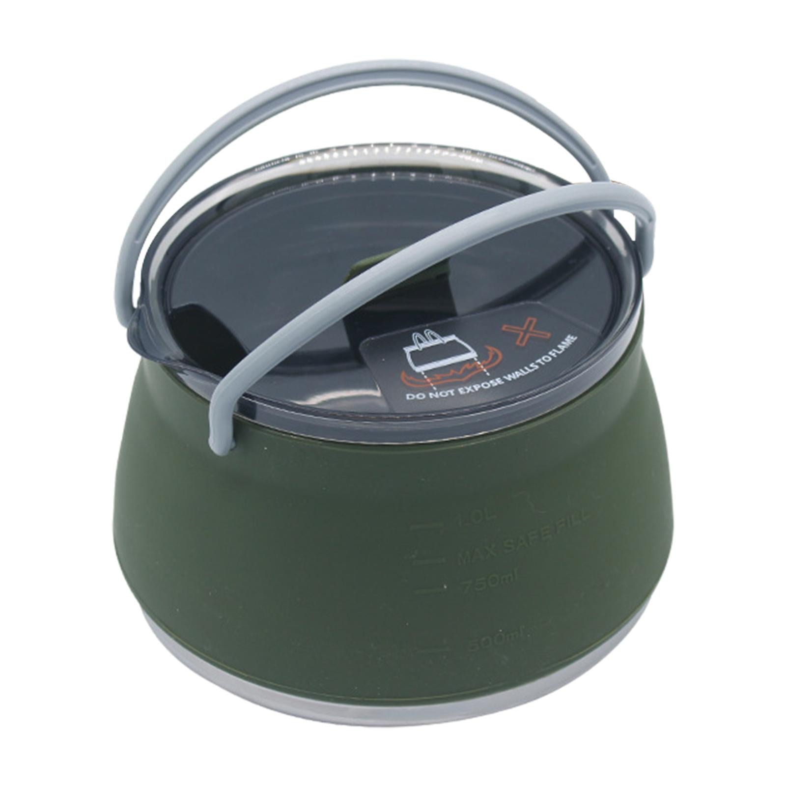1L Compact Collapsible Cooking Pot Travel Hiking Fishing Picnic Boiling ...