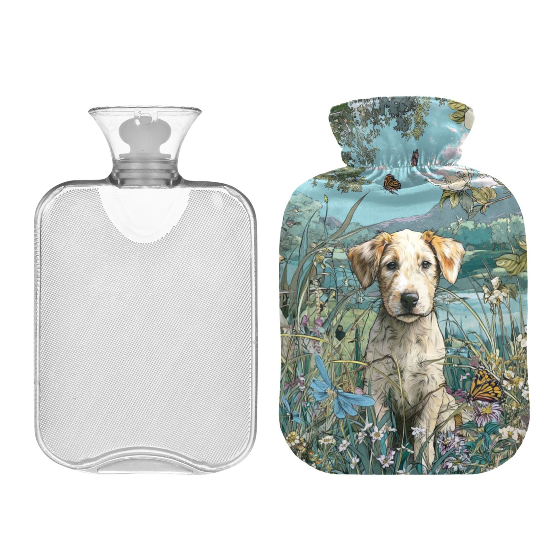 1L Fully Printed Hot Water Bottle Cover + Hot Water Bottle For Hot ...