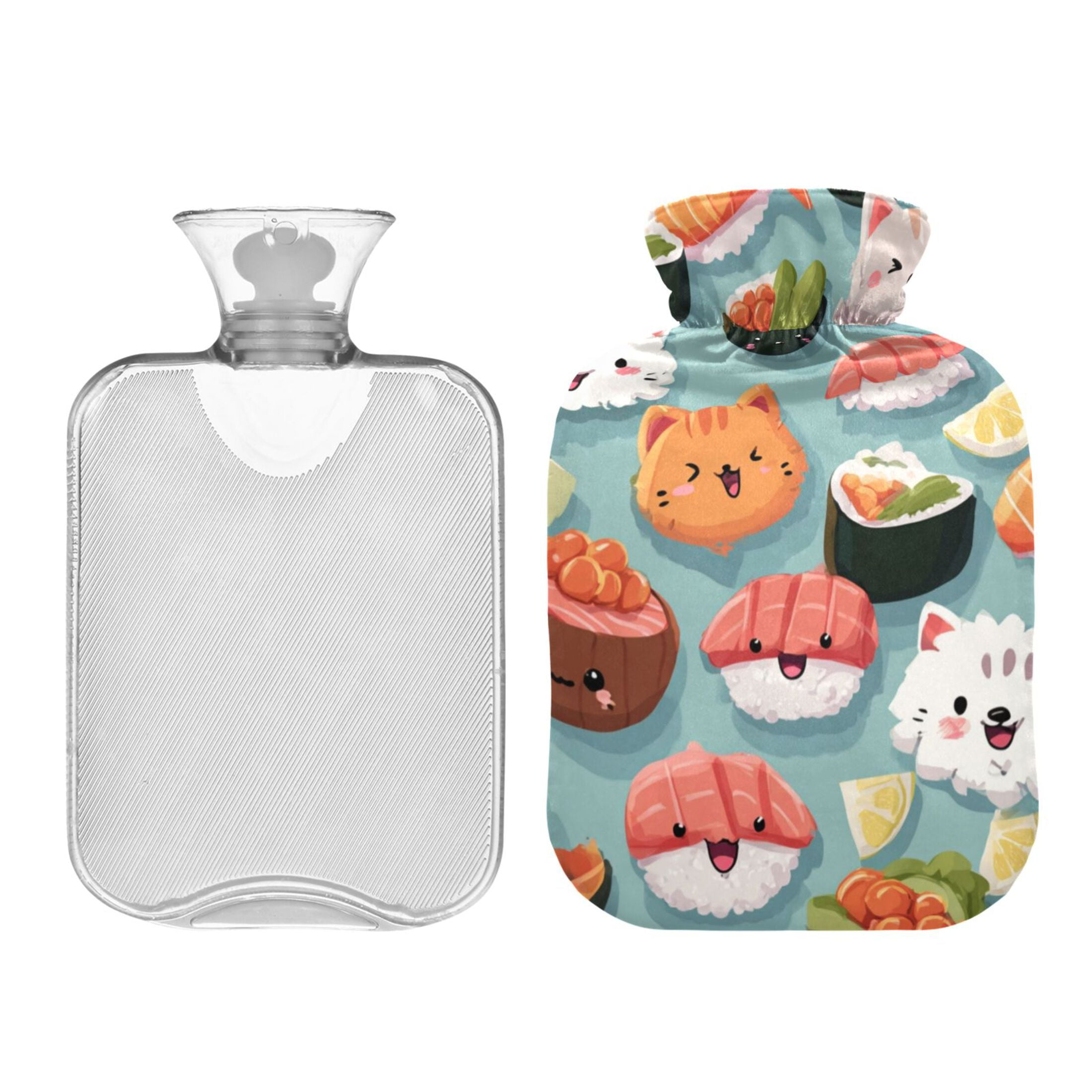 1L Fully Printed Hot Water Bottle Cover + Hot Water Bottle For Hot ...
