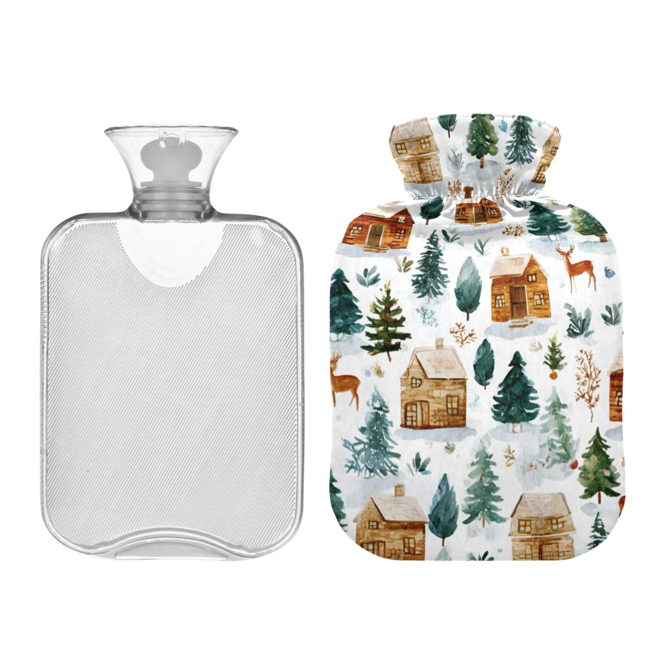 1L Fully Printed Hot Water Bottle Cover + Hot Water Bottle For Hot ...