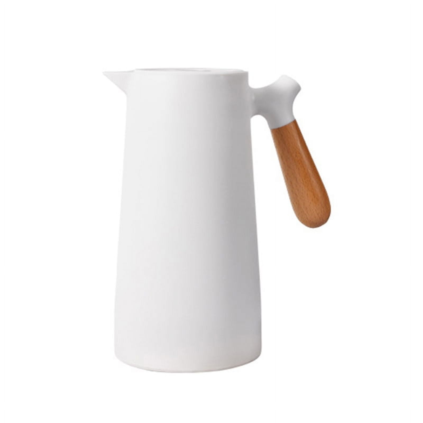 1L Glass Liner Vacuum Flask Hot Water Pot for Coffee Thermal,White ...