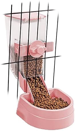 1L Hanging Small Animal Feeder with Lid Rabbit Feed Box, Automatic ...
