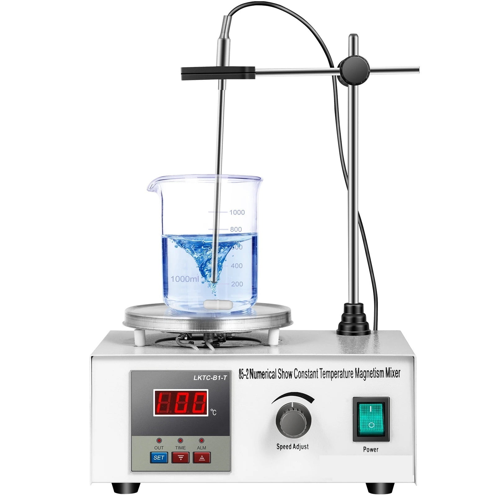 1L Heating Magnetic Stirrer Hot Plate W/ Stir Bar 0-2000R/Min V-ortex ...
