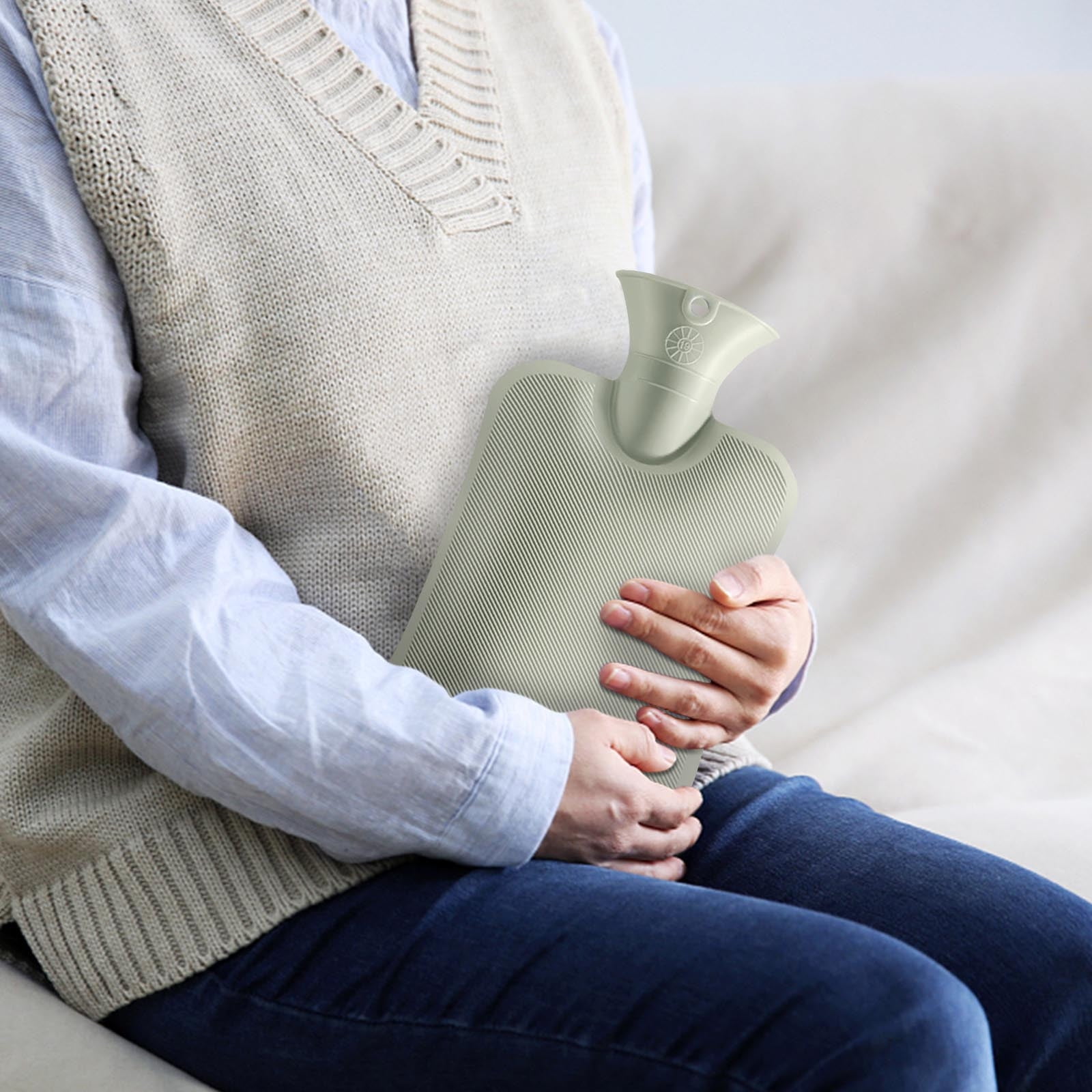 1L Hot Water Bottle Injection Female Hot Compress Warm Belly Warm Water ...