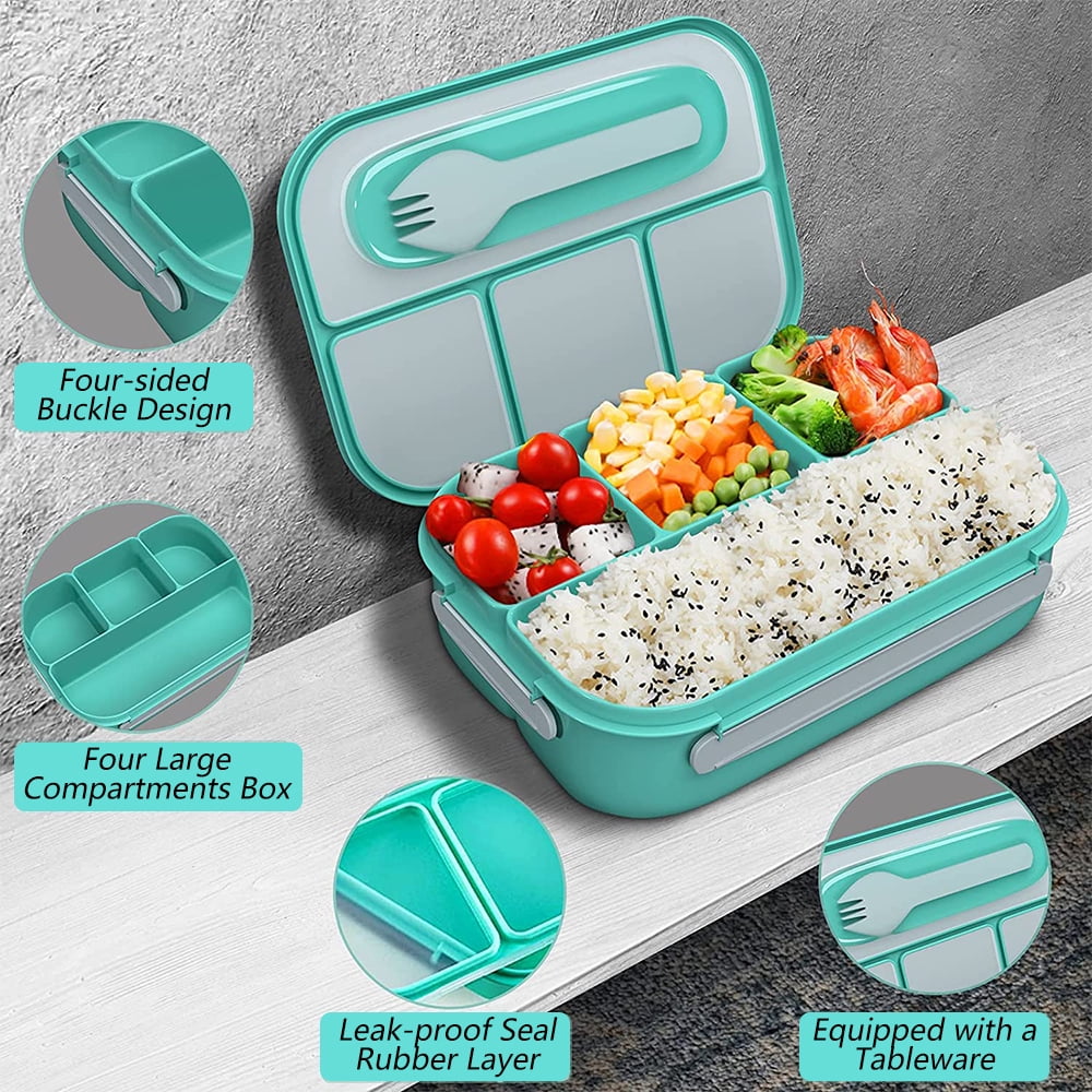 1L Lunch Box for Adult , Food Containers with 4 Compartments and Spoon ...
