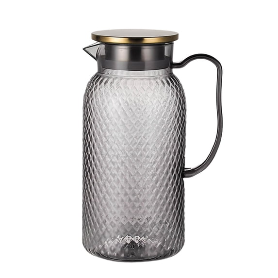1L PC Diamond Pattern Pitcher, Heat Resistant Beverage Jug with Gold ...