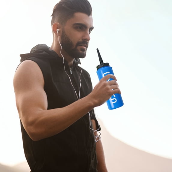 1L Sports Water Bottle With Long Letters Design Large Capacity Leak ...