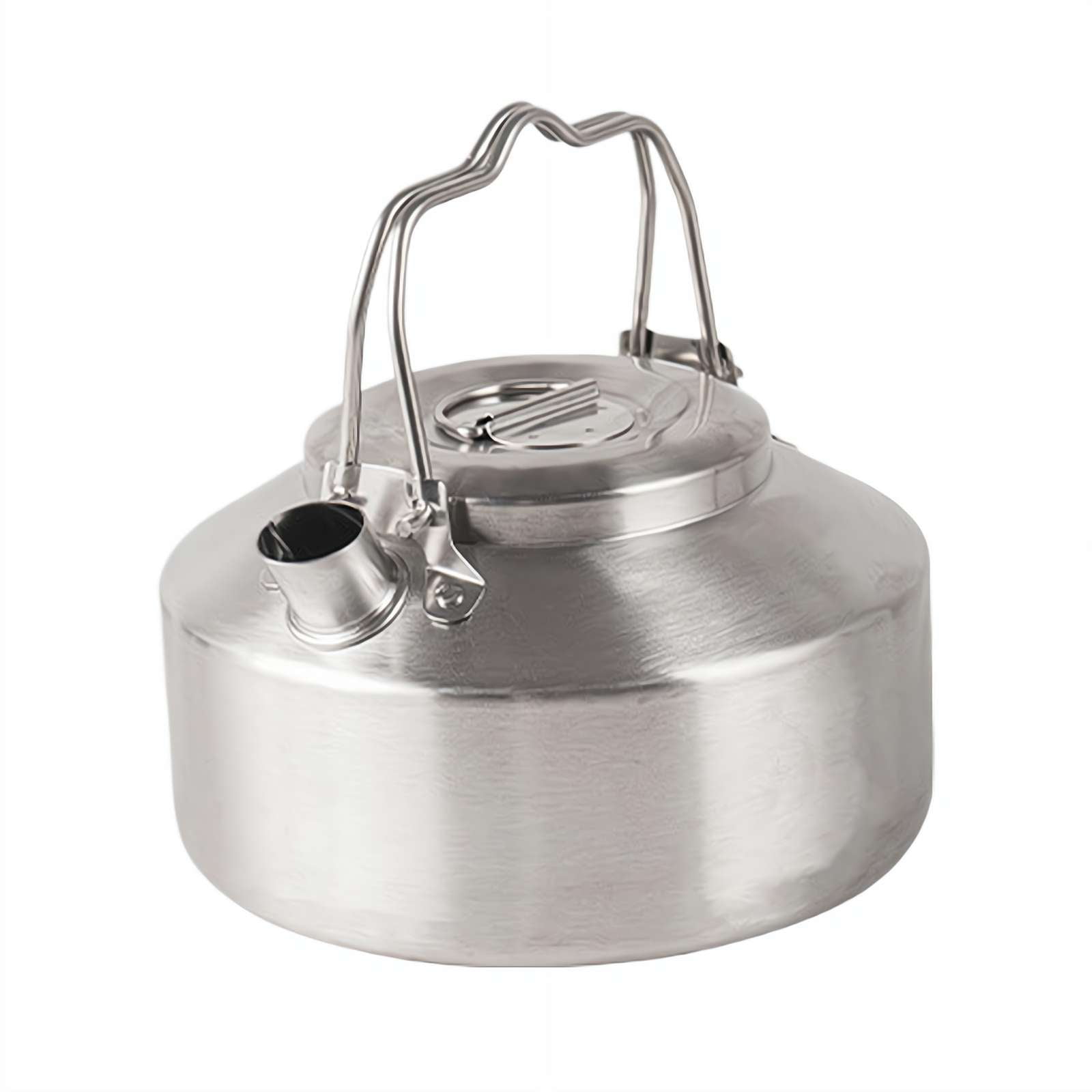 1L Stainless Steel Camping Kettle, Portable Mini Outdoor Coffee Pot ...