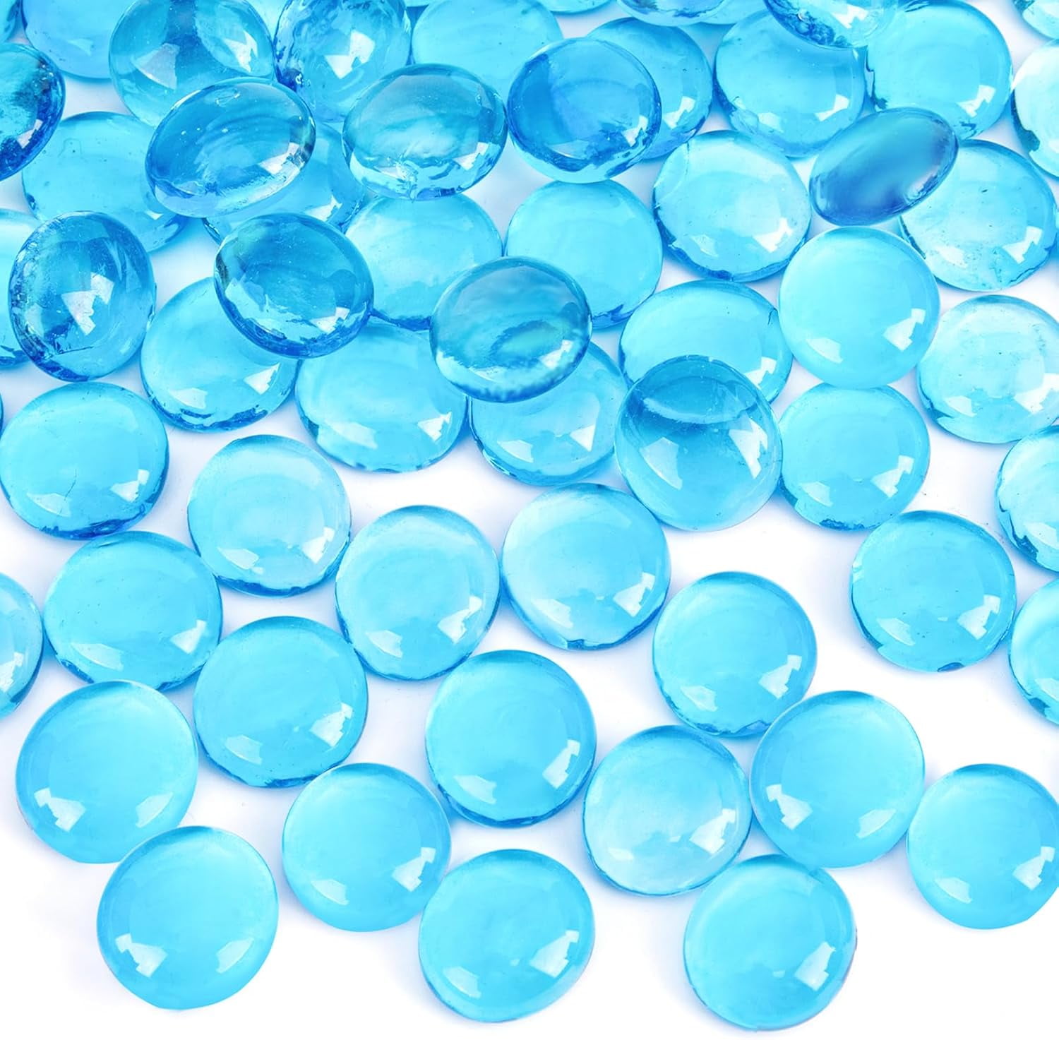 1LB Flat Glass Marbles, Light Blue Decorative Marbles for Vases ...